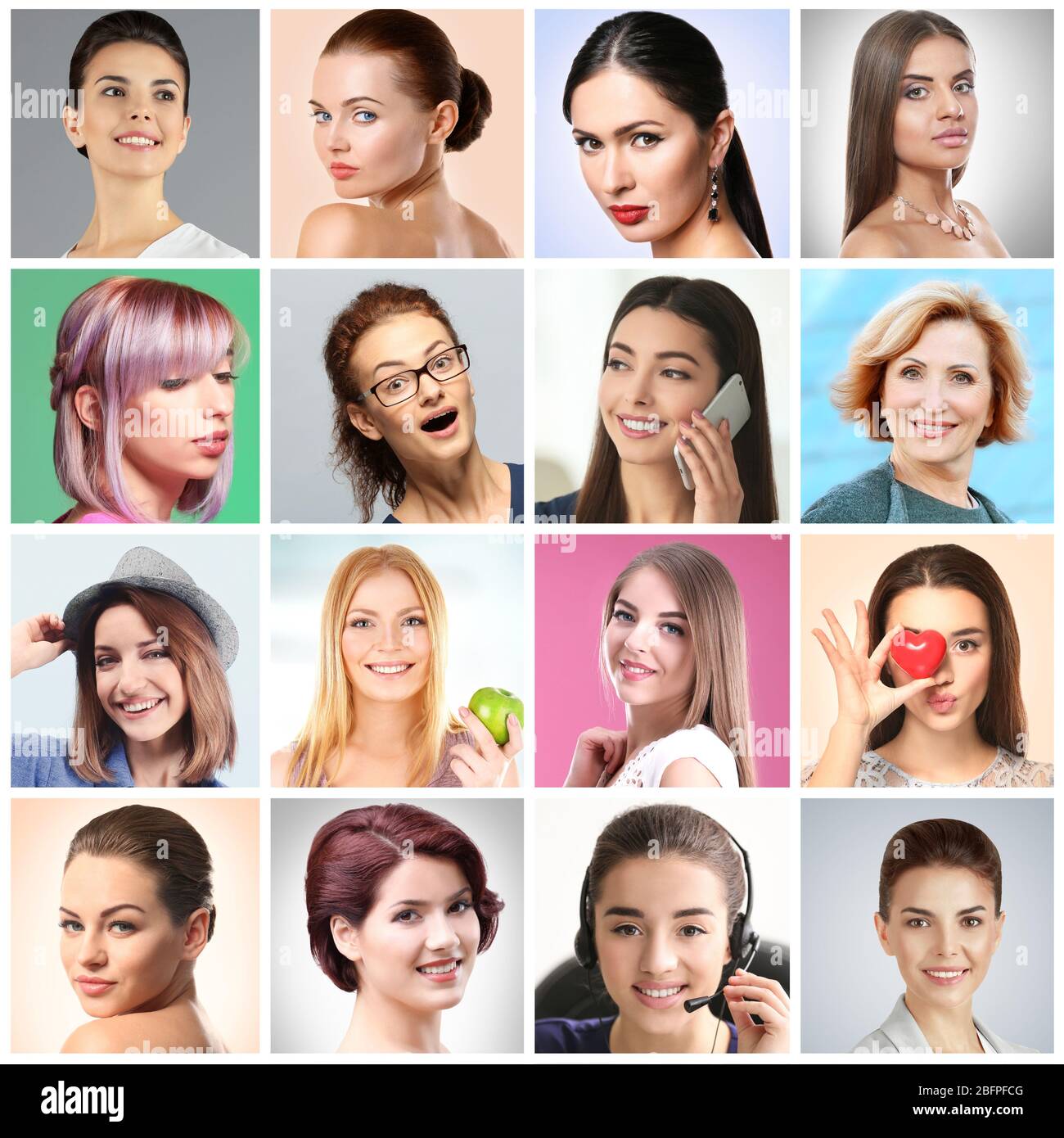 Collage of beautiful women as background Stock Photo - Alamy