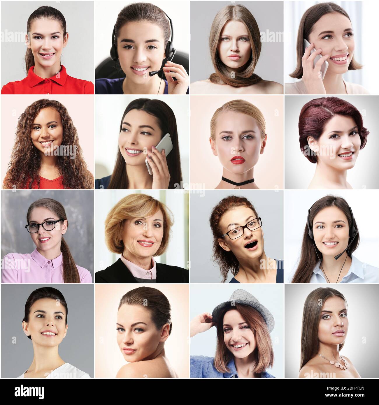 Collage of beautiful women as background Stock Photo - Alamy