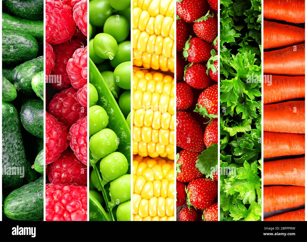 Collage of vegetables and berries as background Stock Photo - Alamy
