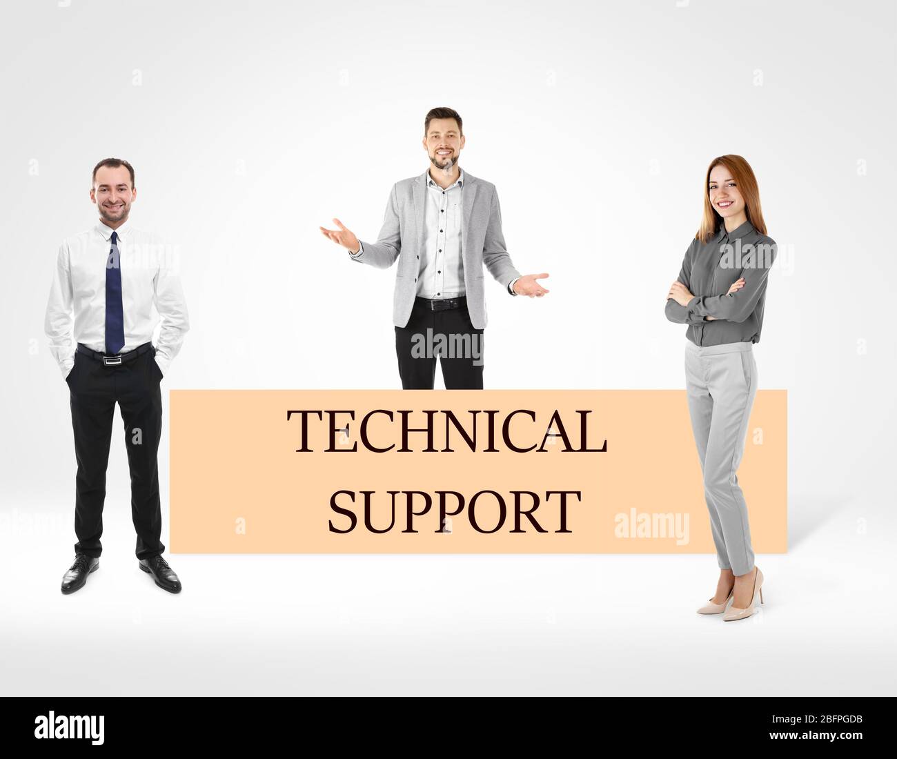 Technical support concept. Professional staff on white background Stock ...