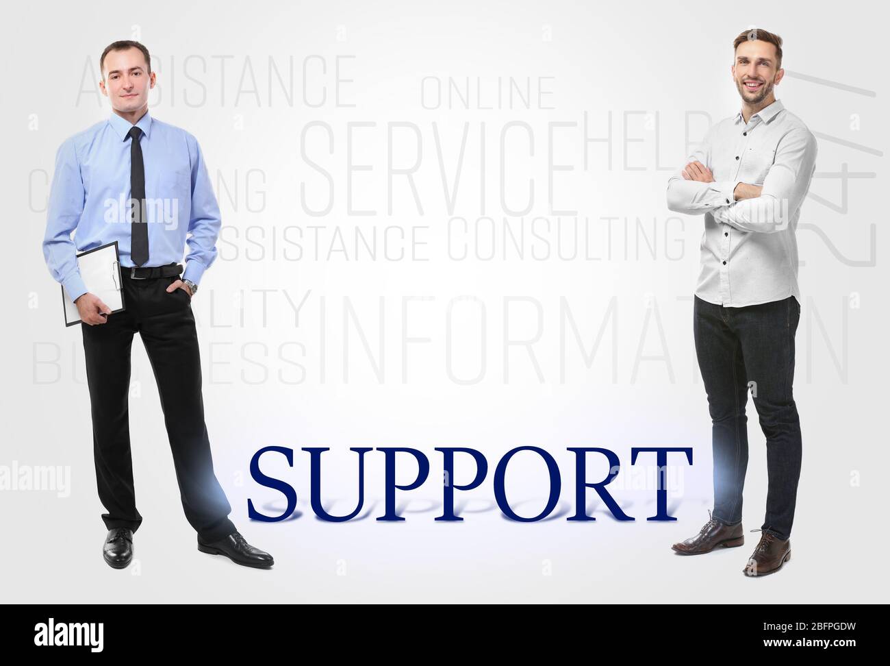 Support concept. Professional staff on white background Stock Photo - Alamy