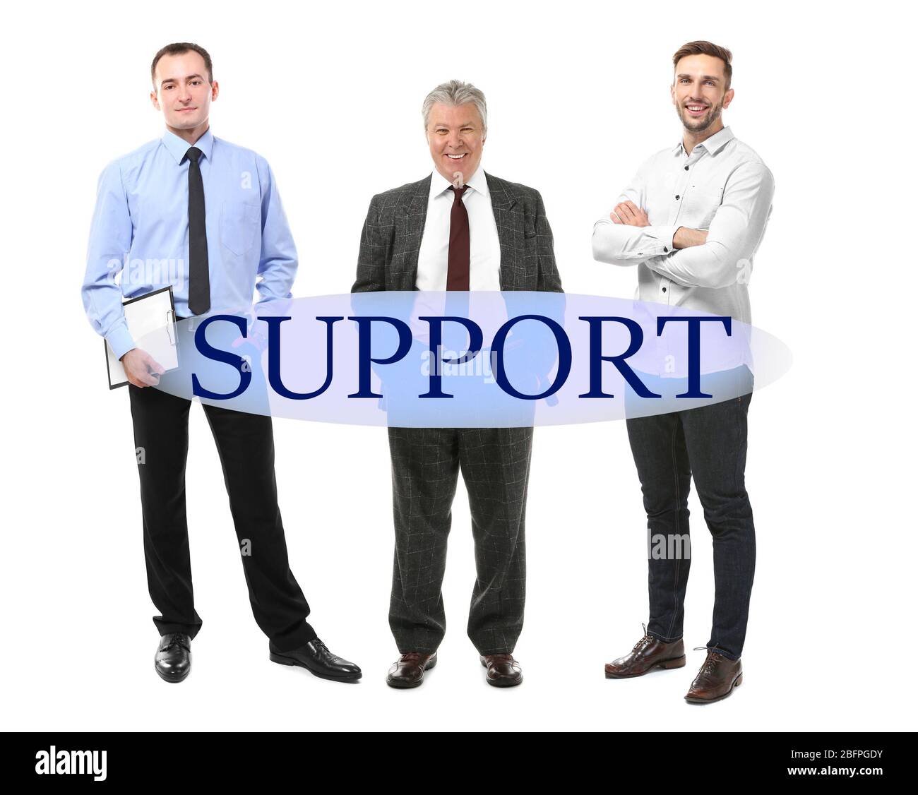 Support concept. Professional staff on white background Stock Photo - Alamy