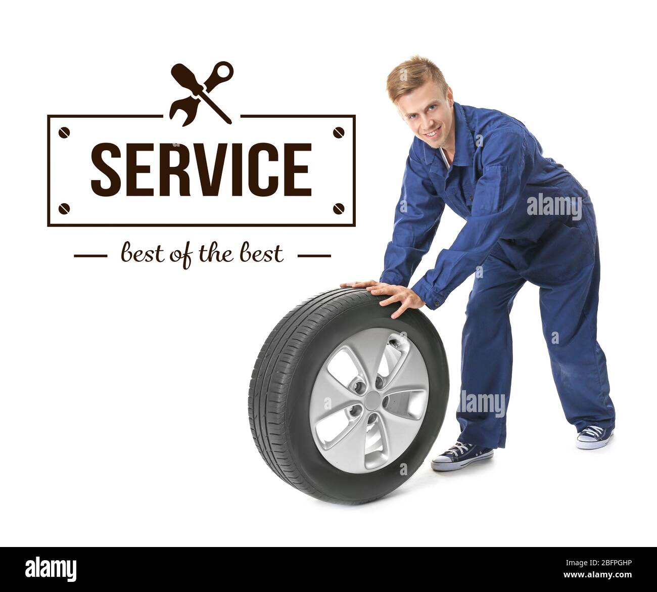 Automobile maintenance concept wheel Cut Out Stock Images & Pictures ...