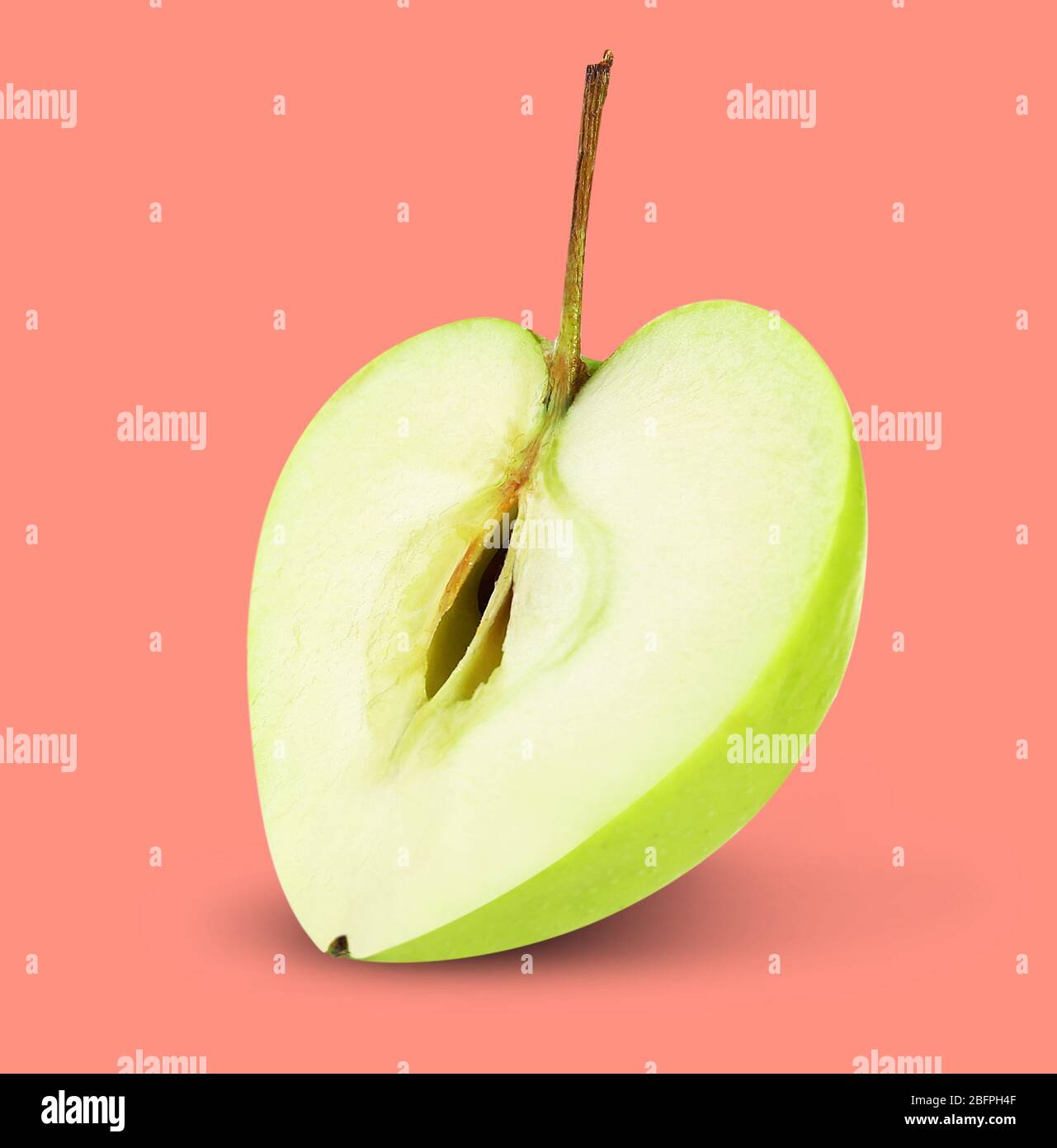 Heart shaped apple on color background. Superfood concept Stock Photo ...