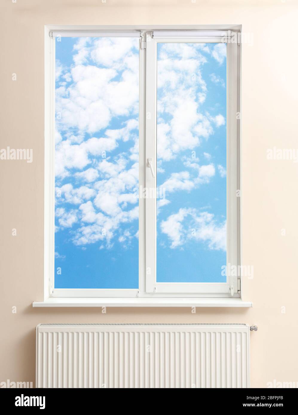 Blue sky through windowsill hi-res stock photography and images - Alamy