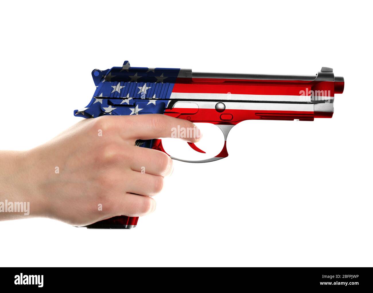 Hand gun us flag Cut Out Stock Images & Pictures - Alamy