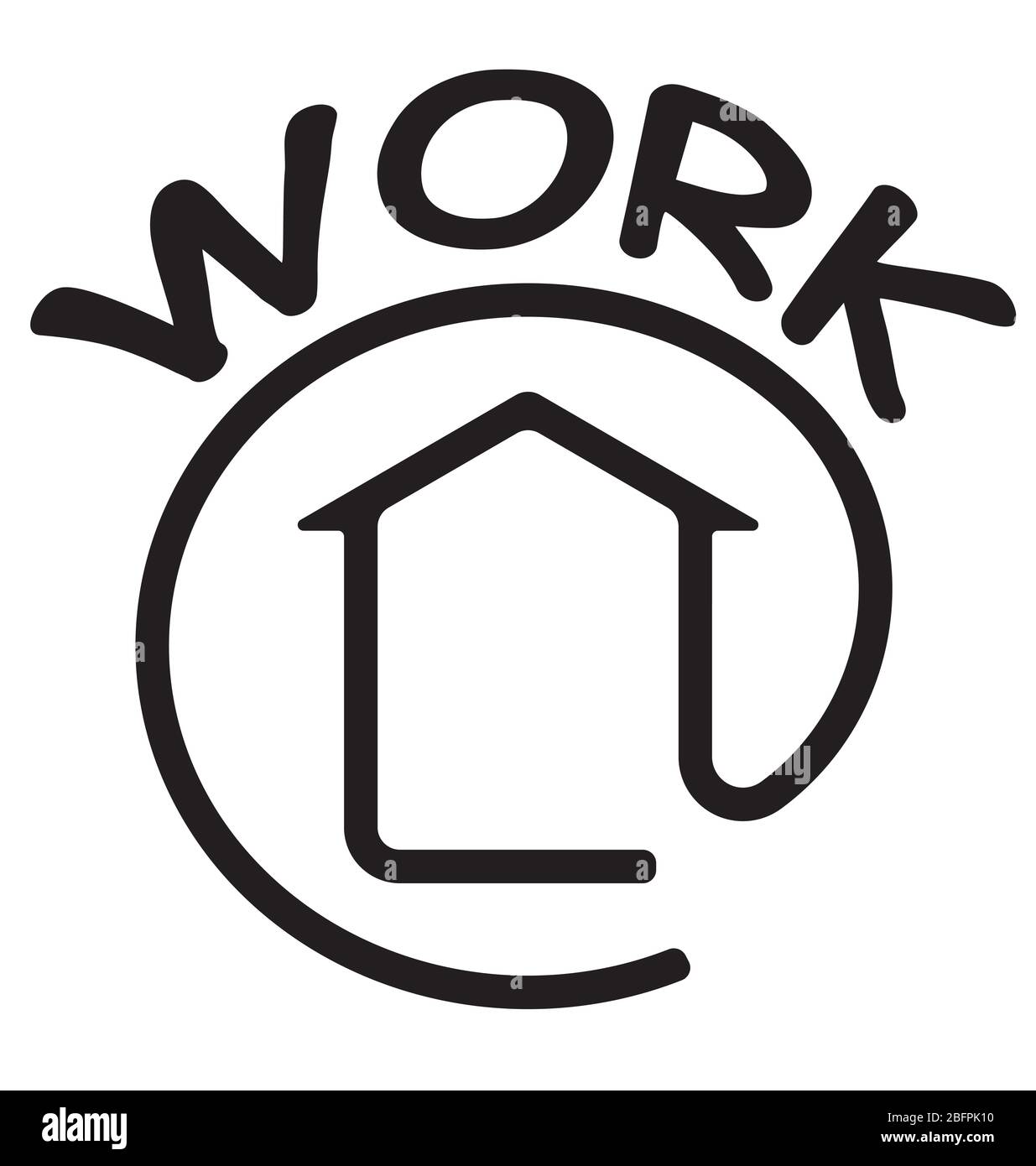 Work at home symbol in line with United Kingdom Government advice to ...