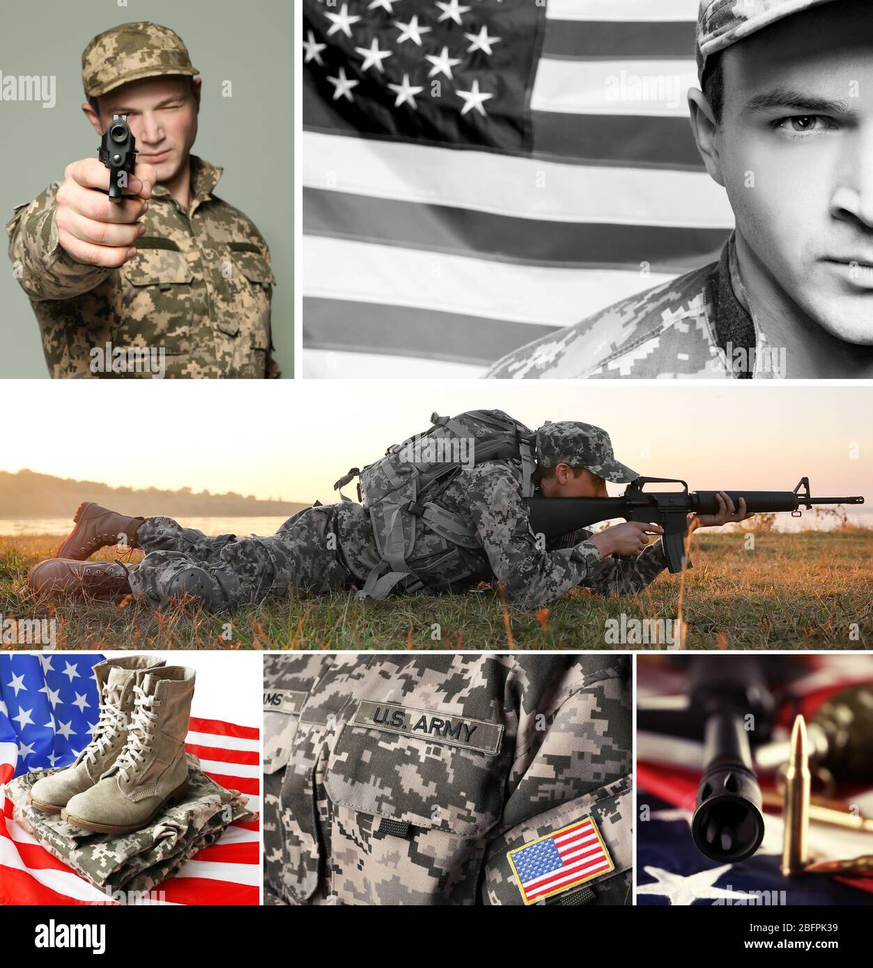 Collage for military service concept Stock Photo - Alamy
