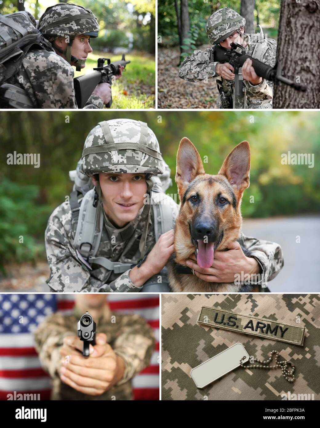 Collage for military service concept Stock Photo - Alamy