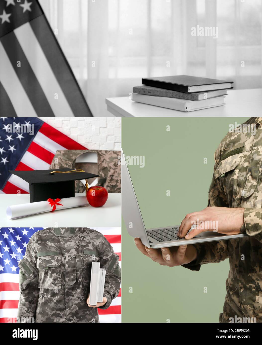 Collage for military education concept Stock Photo - Alamy