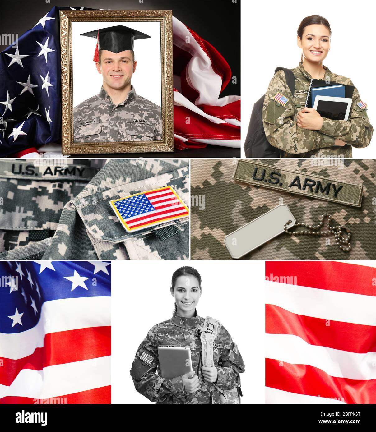 Collage for military education concept Stock Photo - Alamy