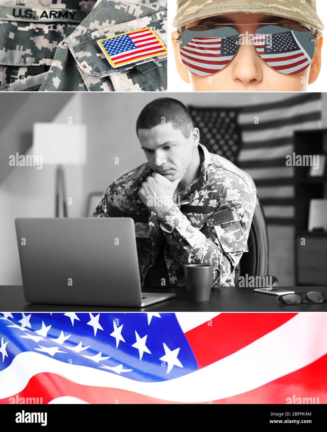 Collage for military service concept Stock Photo - Alamy