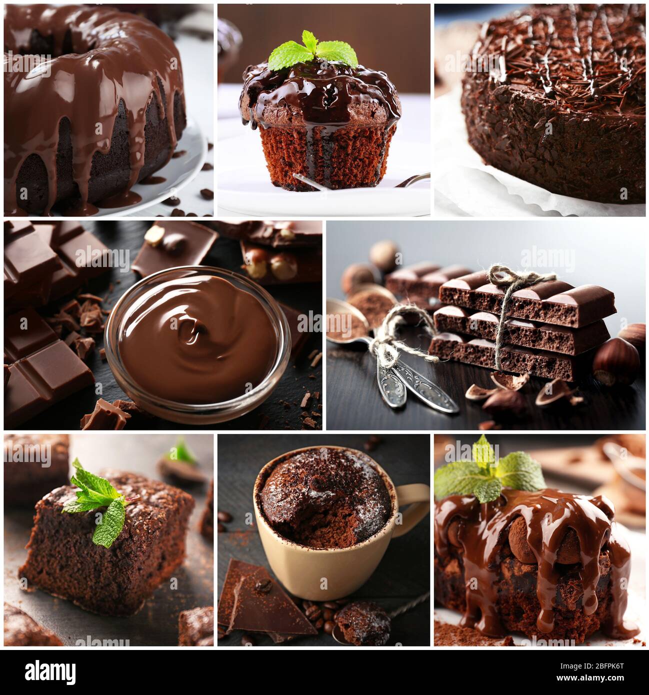 Collage of different chocolate desserts Stock Photo - Alamy