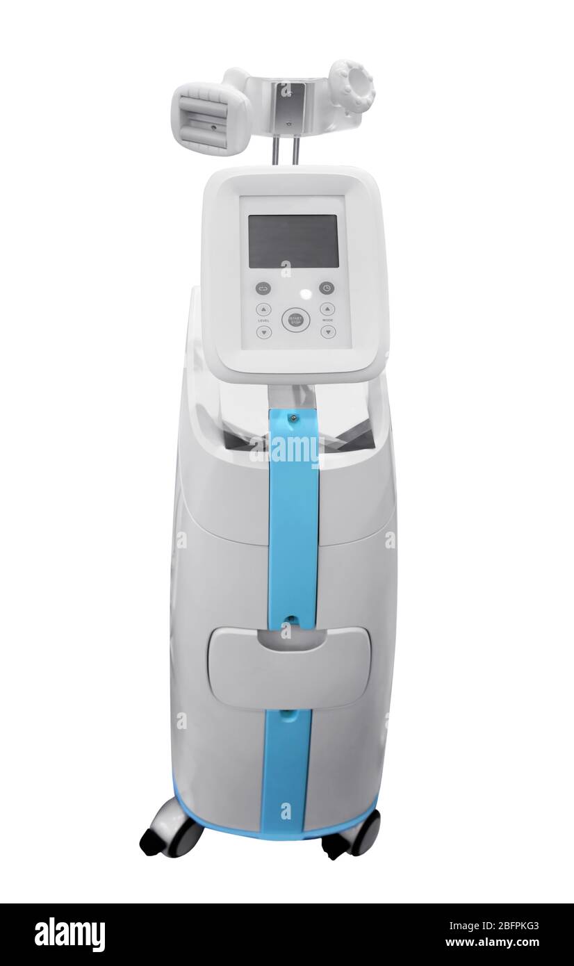 Modern spa equipment on white background Stock Photo - Alamy