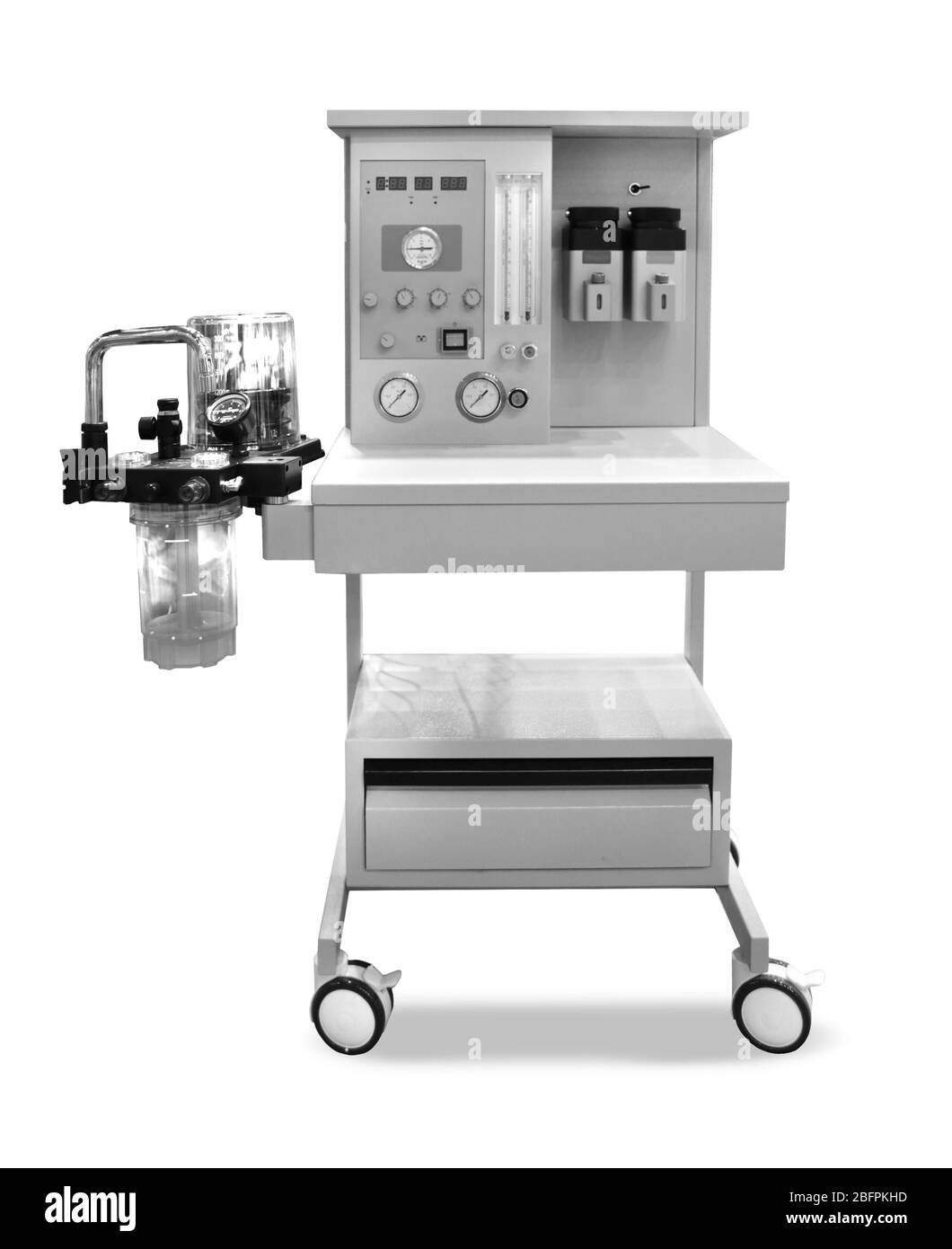 Modern hospital equipment on white background Stock Photo - Alamy