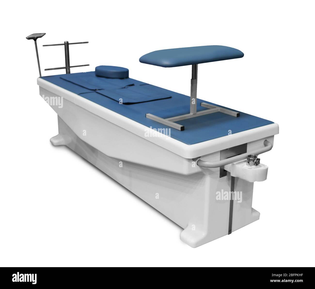 Modern surgical table on white background Stock Photo - Alamy