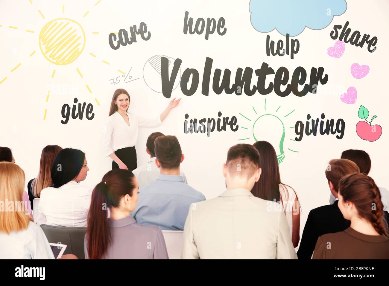 Group of people on meeting in conference room. Volunteer concept Stock ...