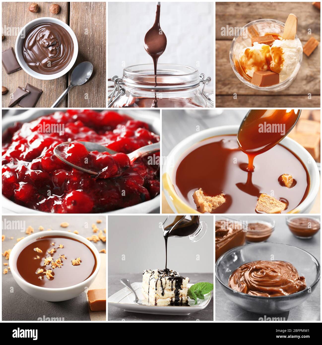 Collage of different natural sauces Stock Photo - Alamy