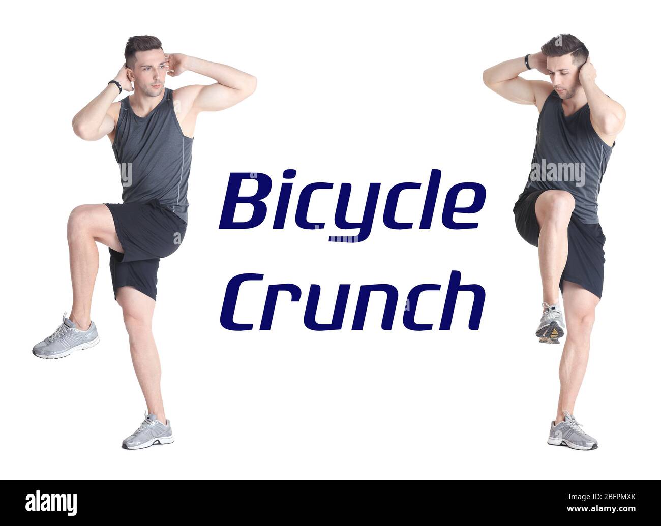 Bicycle crunch man hi-res stock photography and images - Alamy