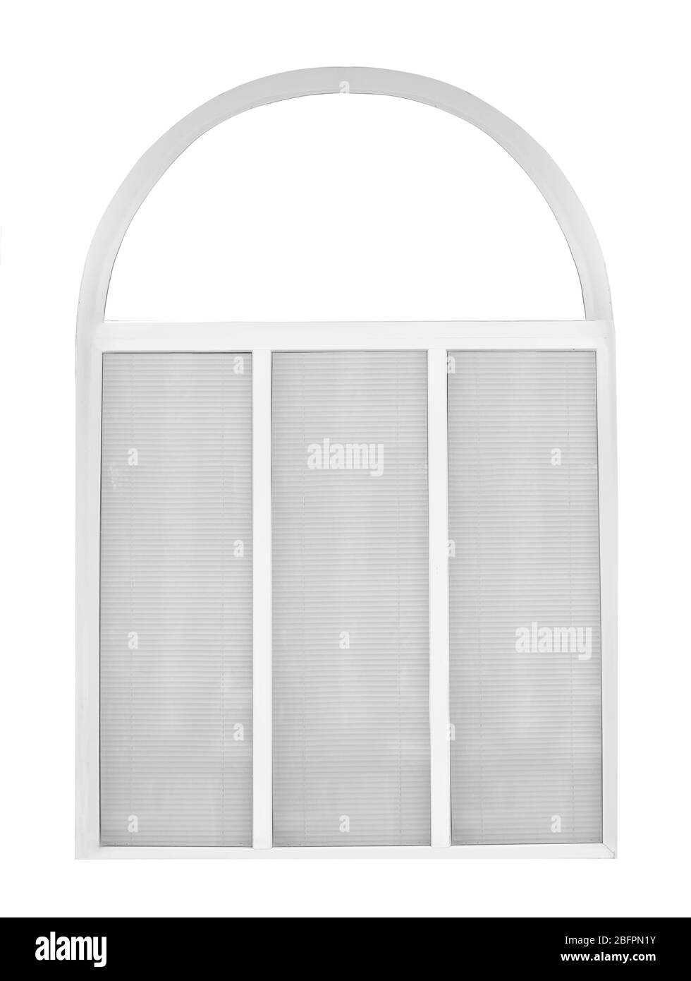 Window with modern blinds on white background Stock Photo - Alamy