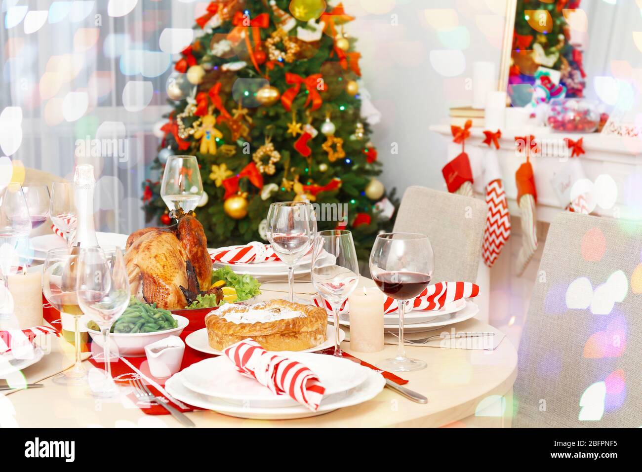 Christmas turkey dinner served in hi-res stock photography and images ...