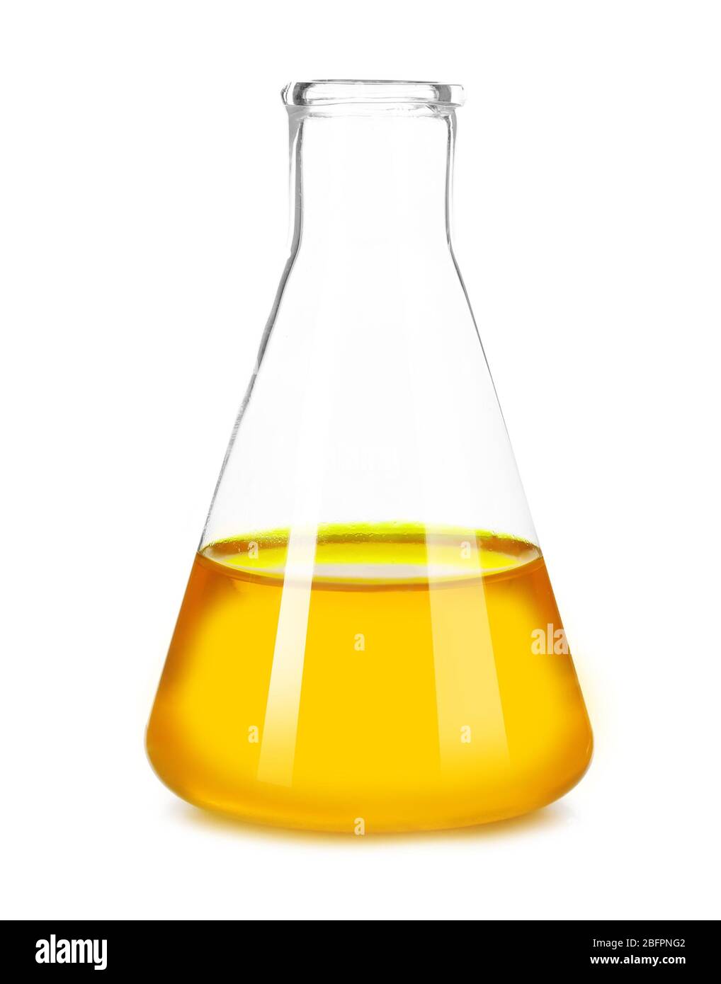 Flask of cooking oil on white background Stock Photo - Alamy
