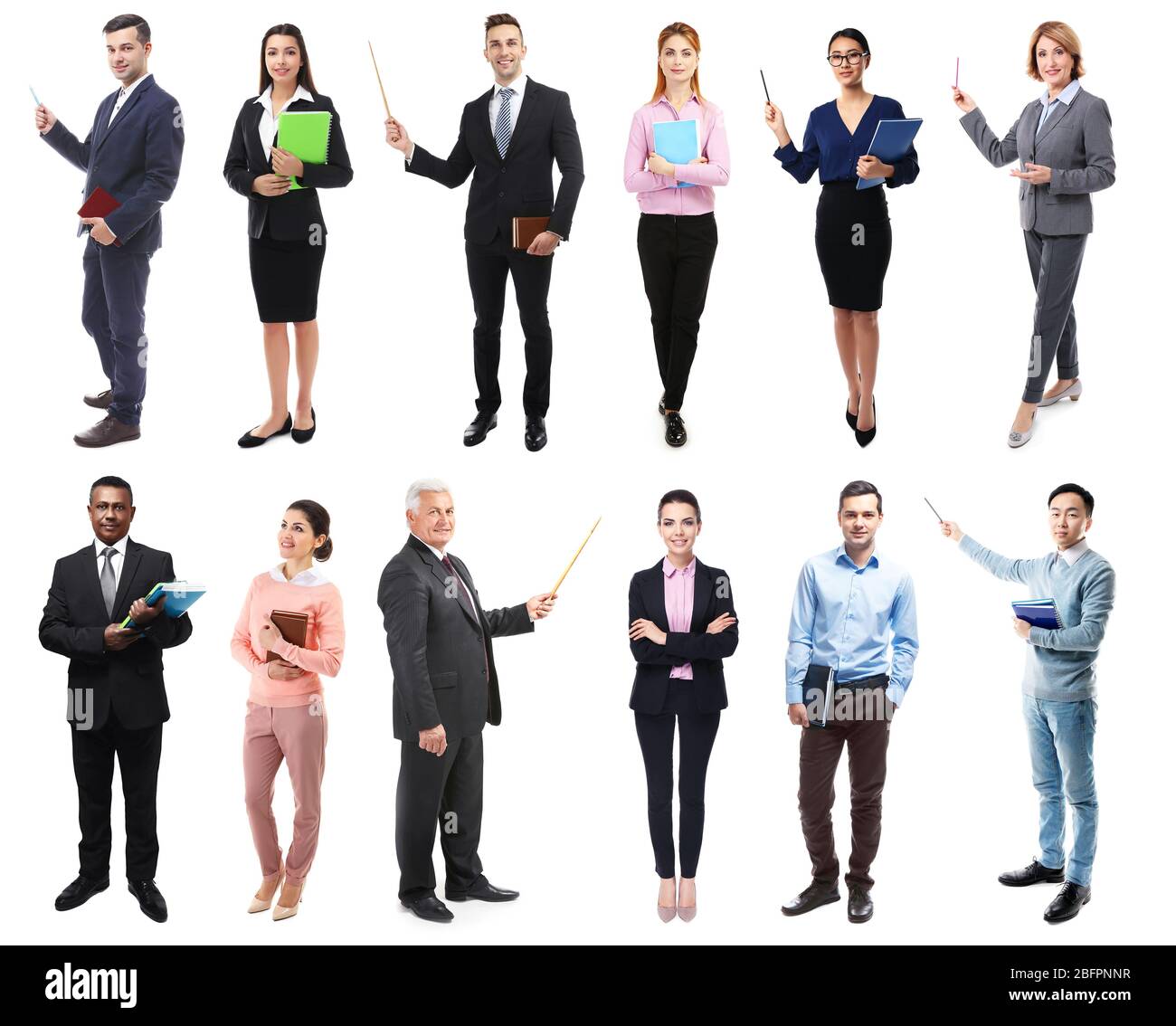 Collage of teachers on white background Stock Photo - Alamy