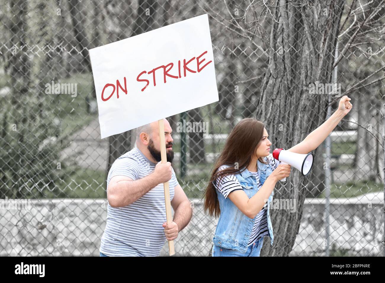 Male and female union workers hi-res stock photography and images - Alamy