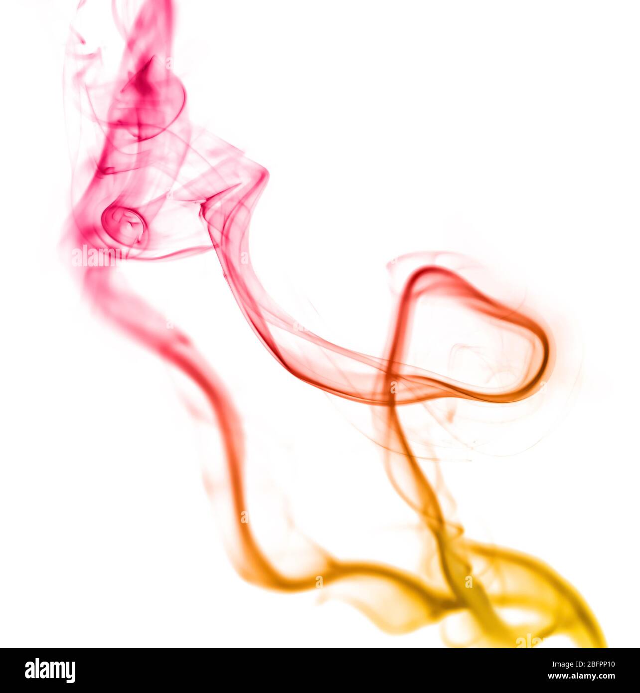 Swirl of colorful smoke on white background Stock Photo - Alamy