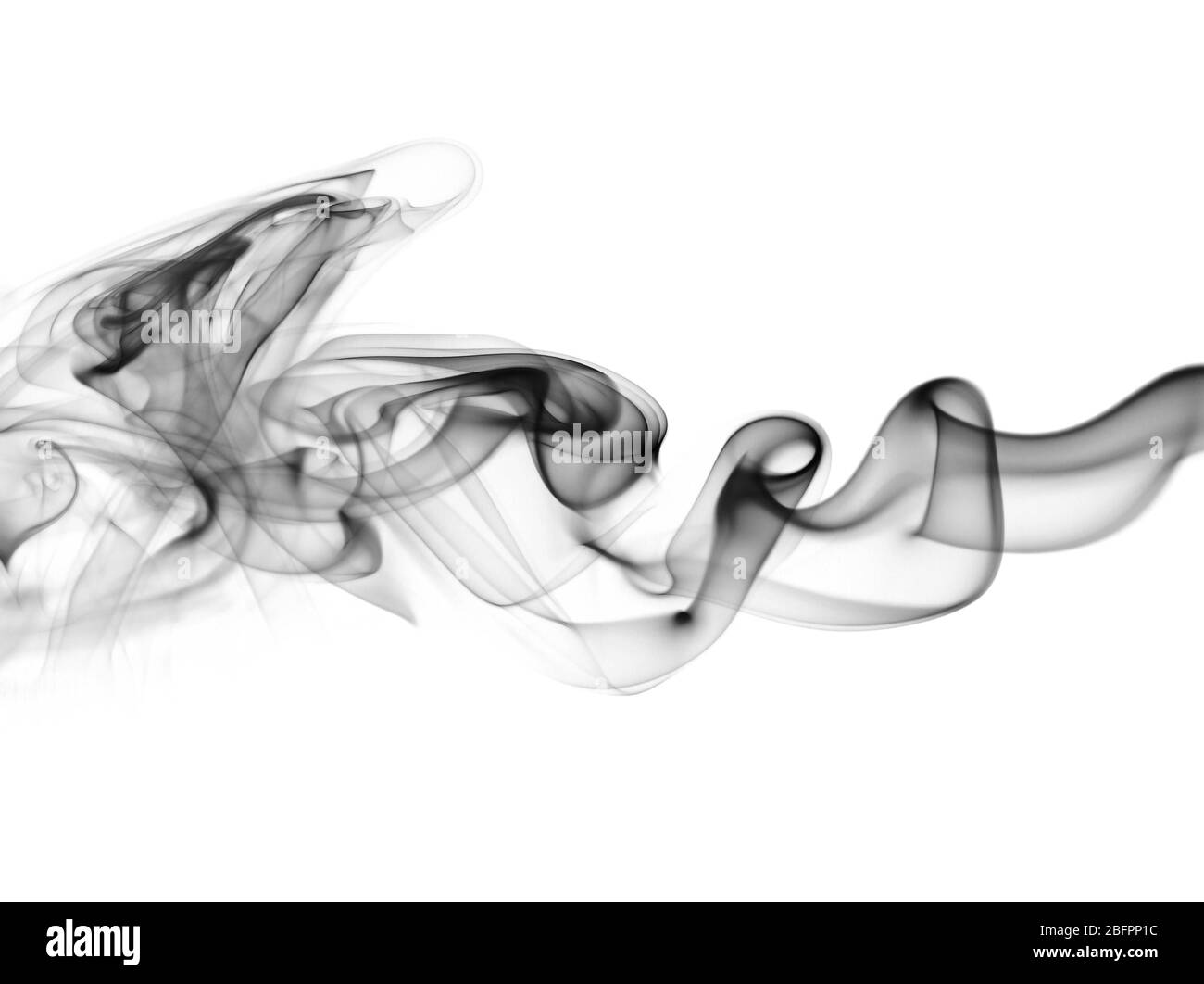 Swirl of black smoke on white background Stock Photo - Alamy
