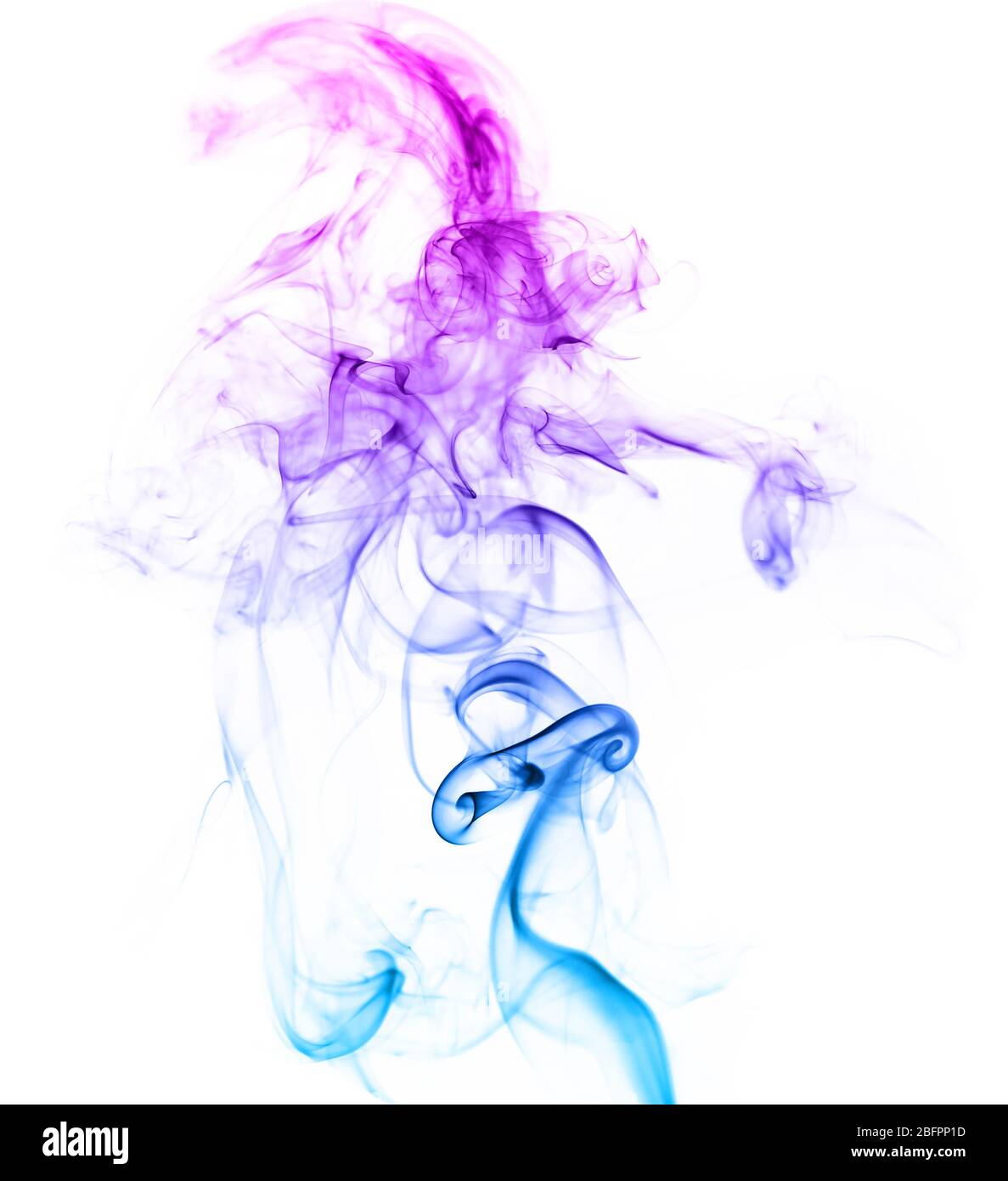 Swirl of colorful smoke on white background Stock Photo - Alamy