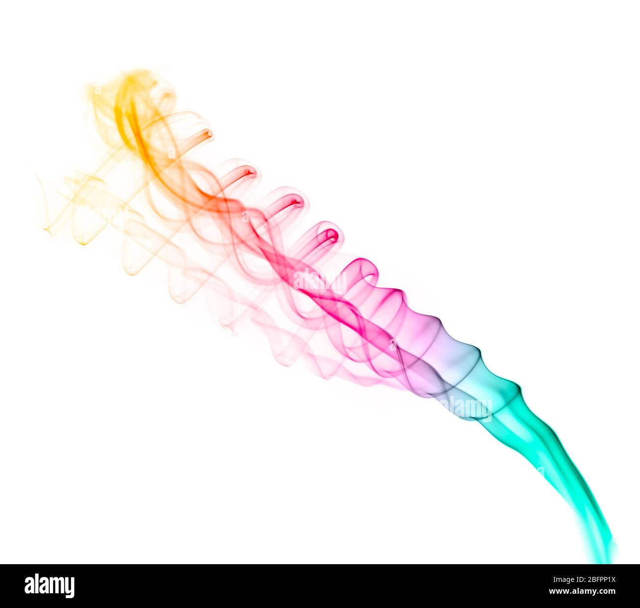 Swirl of colorful smoke on white background Stock Photo - Alamy