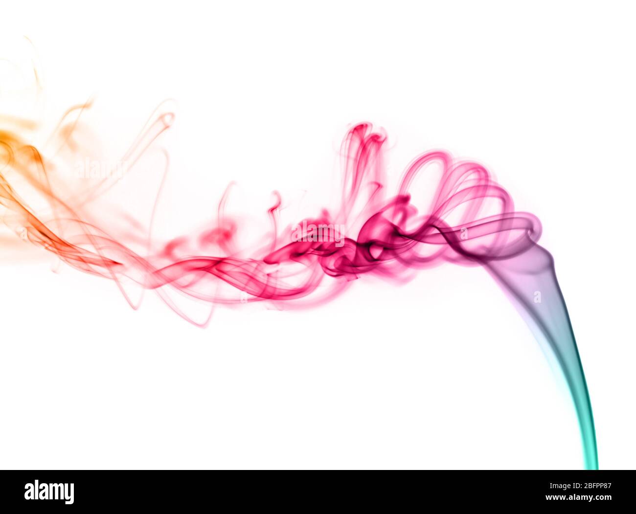 Swirl of colorful smoke on white background Stock Photo - Alamy