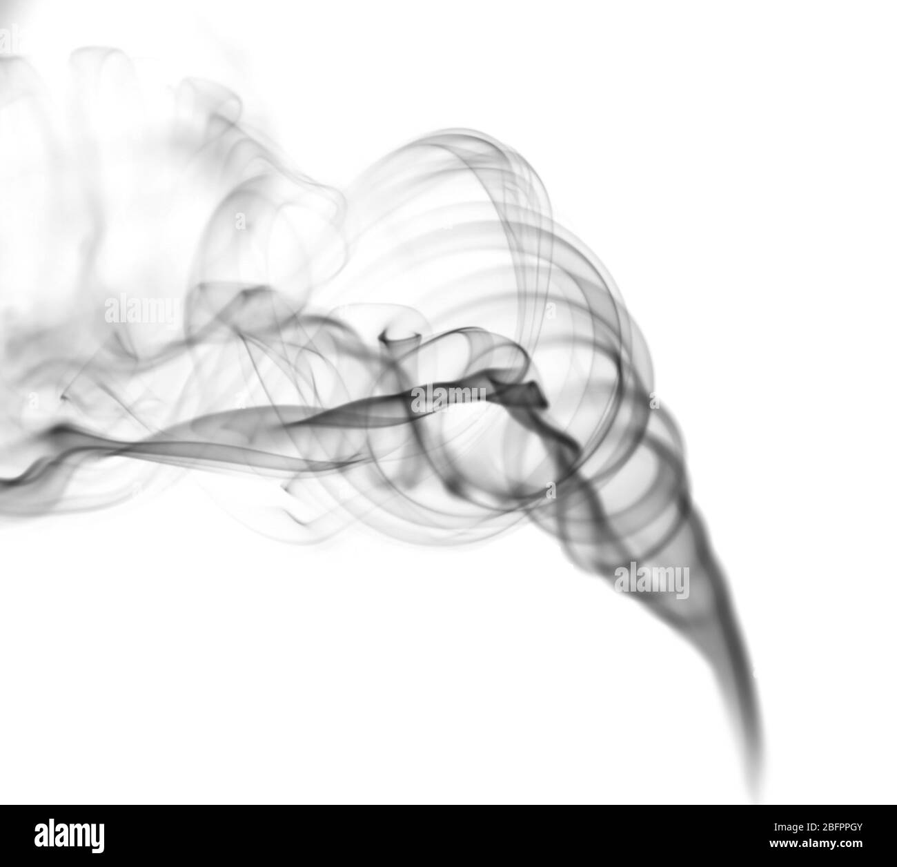 Swirl of black smoke on white background Stock Photo - Alamy