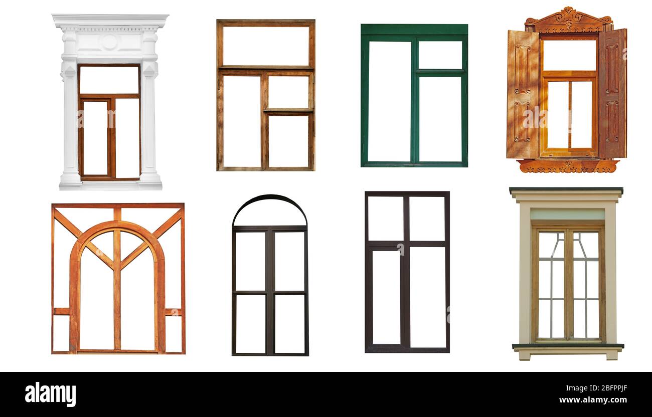 Different windows on white background Stock Photo - Alamy
