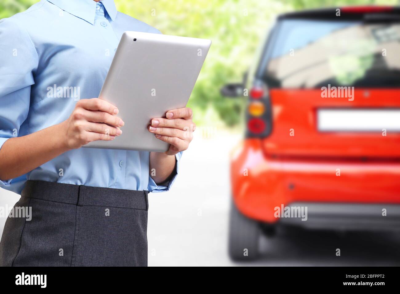 Insurance Adjuster Accident Tablet High Resolution Stock Photography ...