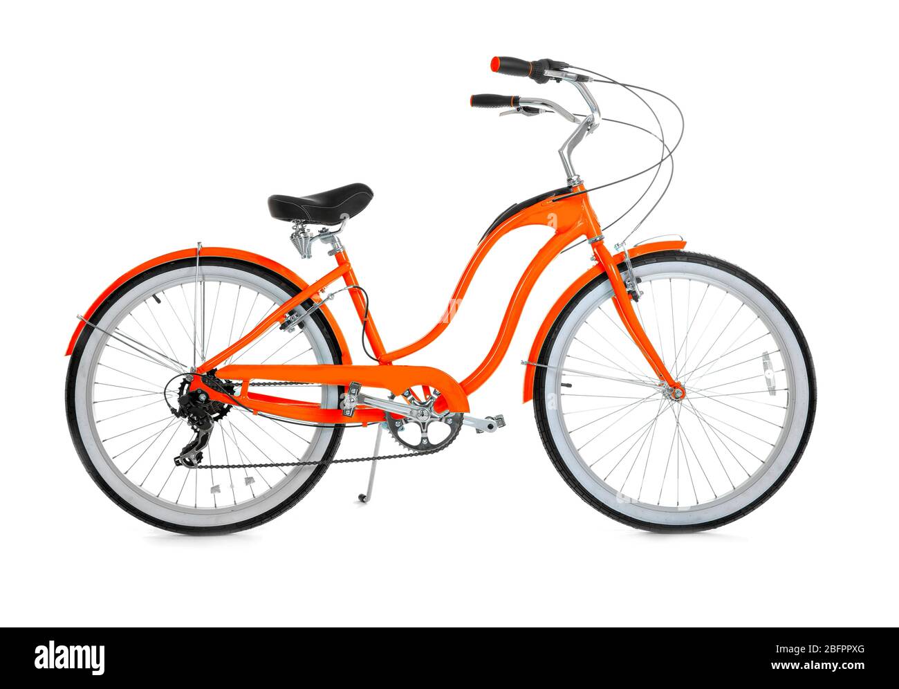 Modern bicycle on white background Stock Photo - Alamy