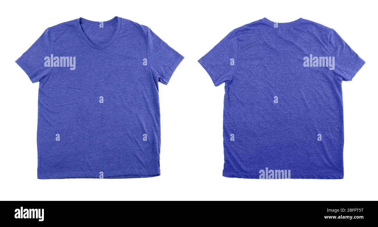 Different views of t-shirt on white background Stock Photo - Alamy