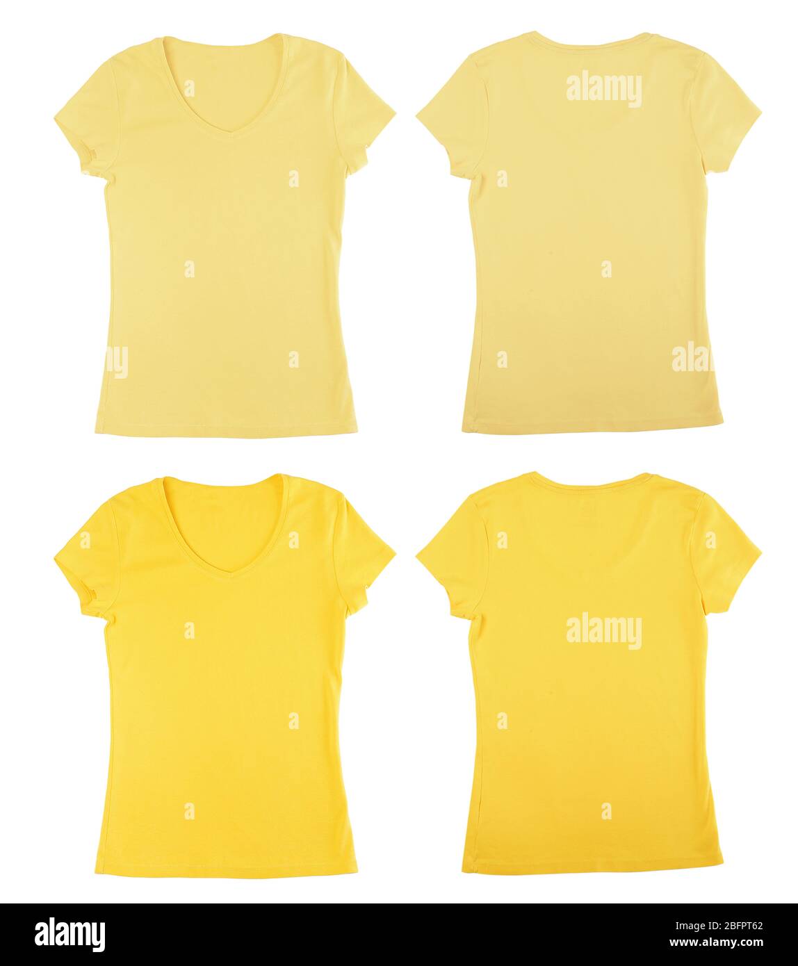 Different views of t-shirts on white background Stock Photo - Alamy