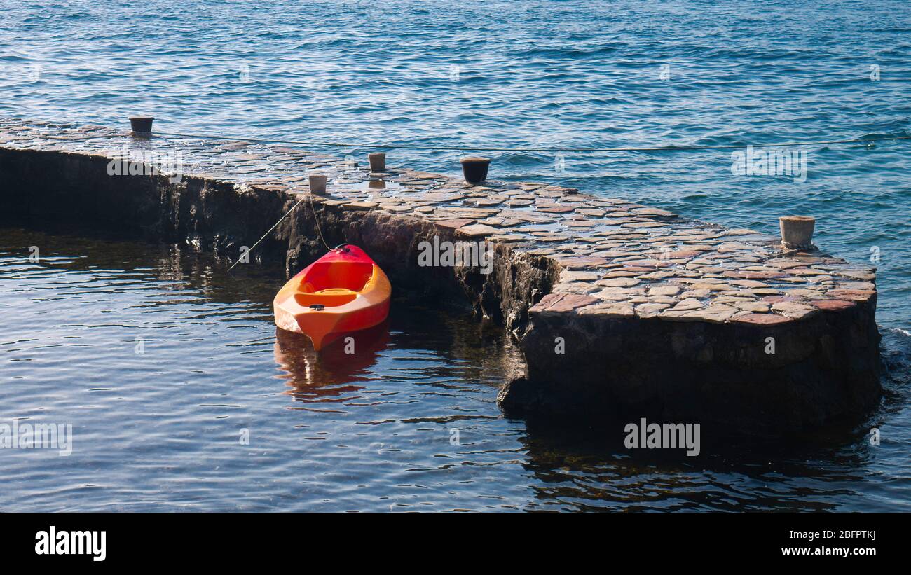 Empty raft tied on hi-res stock photography and images - Alamy