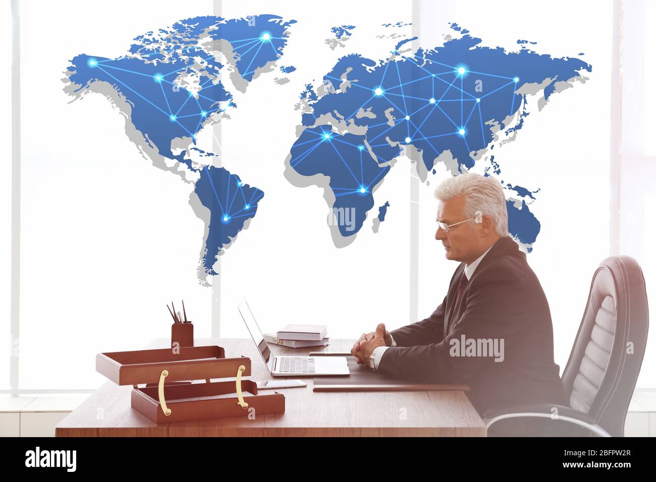 Wooden world map in modern hi-res stock photography and images - Alamy