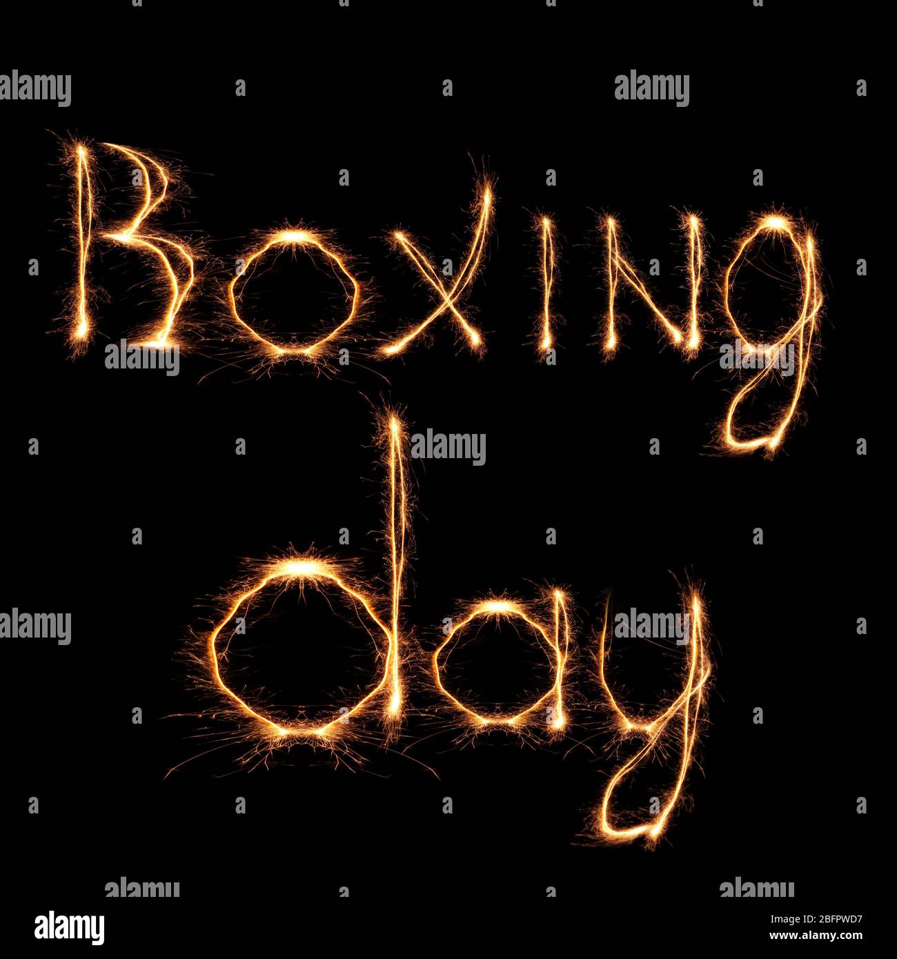 Text BOXING DAY written with sparkler on black background Stock Photo ...