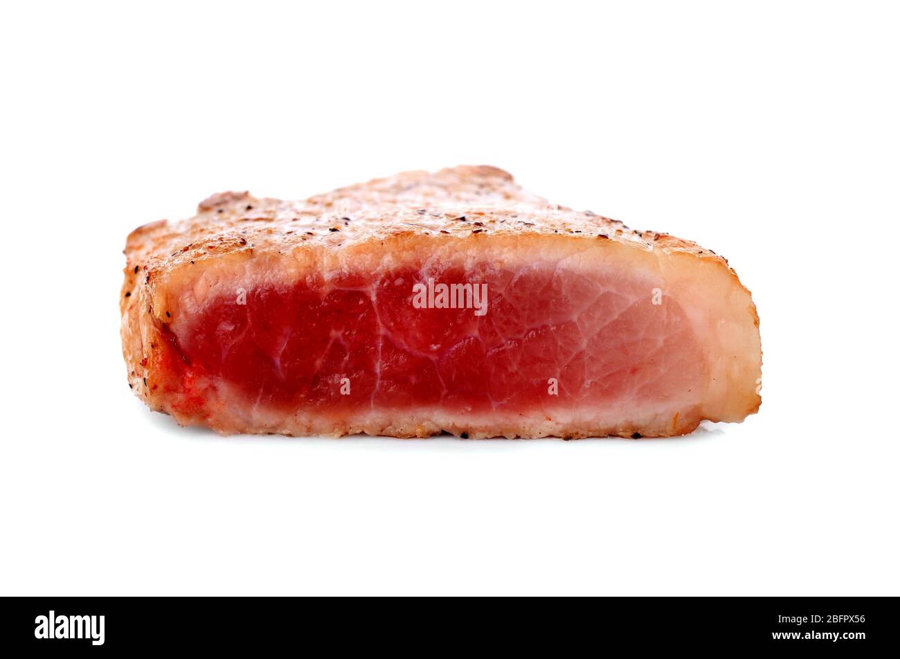 Rare steak on white background Stock Photo - Alamy
