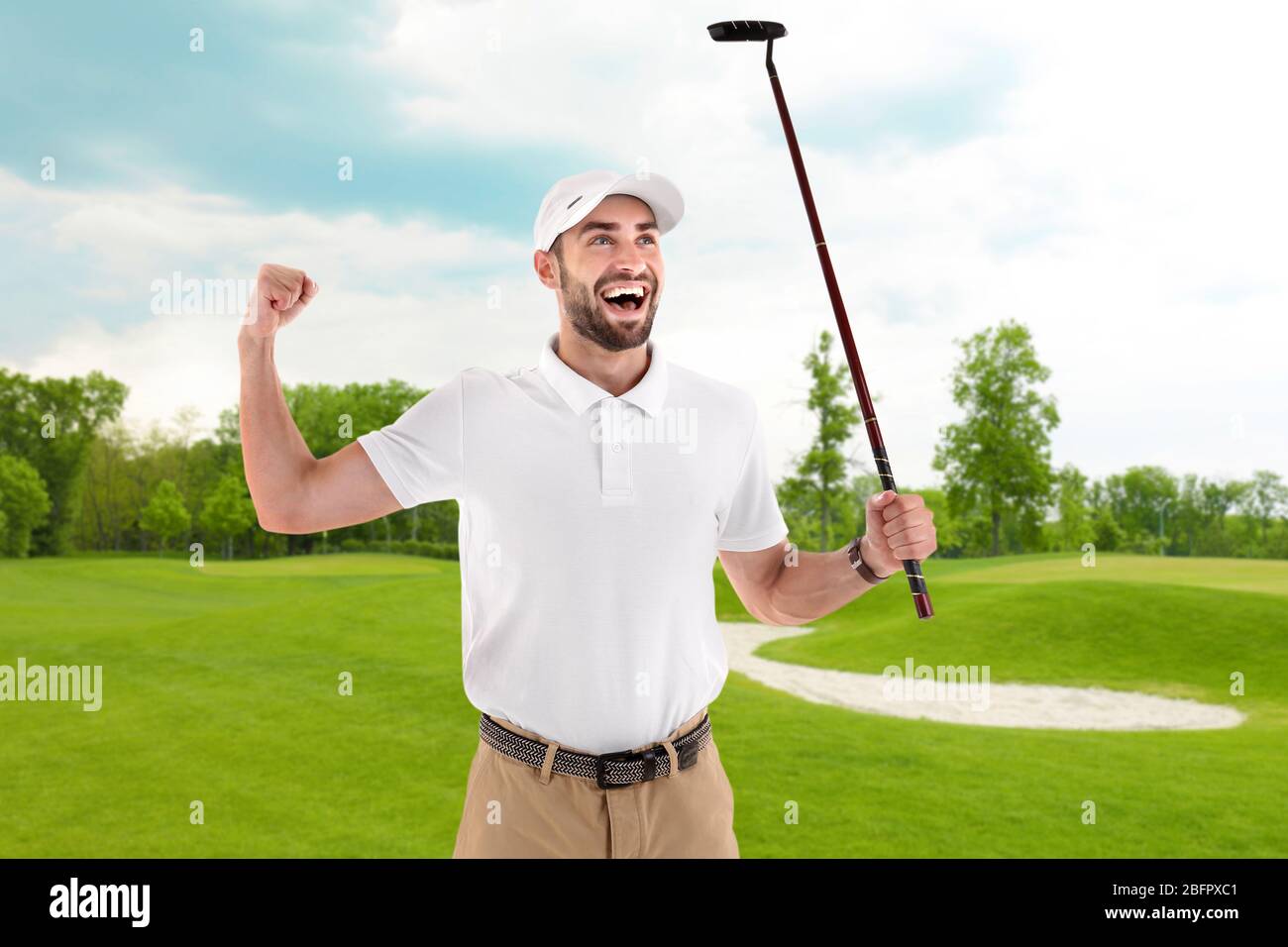 Man playing golf on course hi-res stock photography and images - Alamy