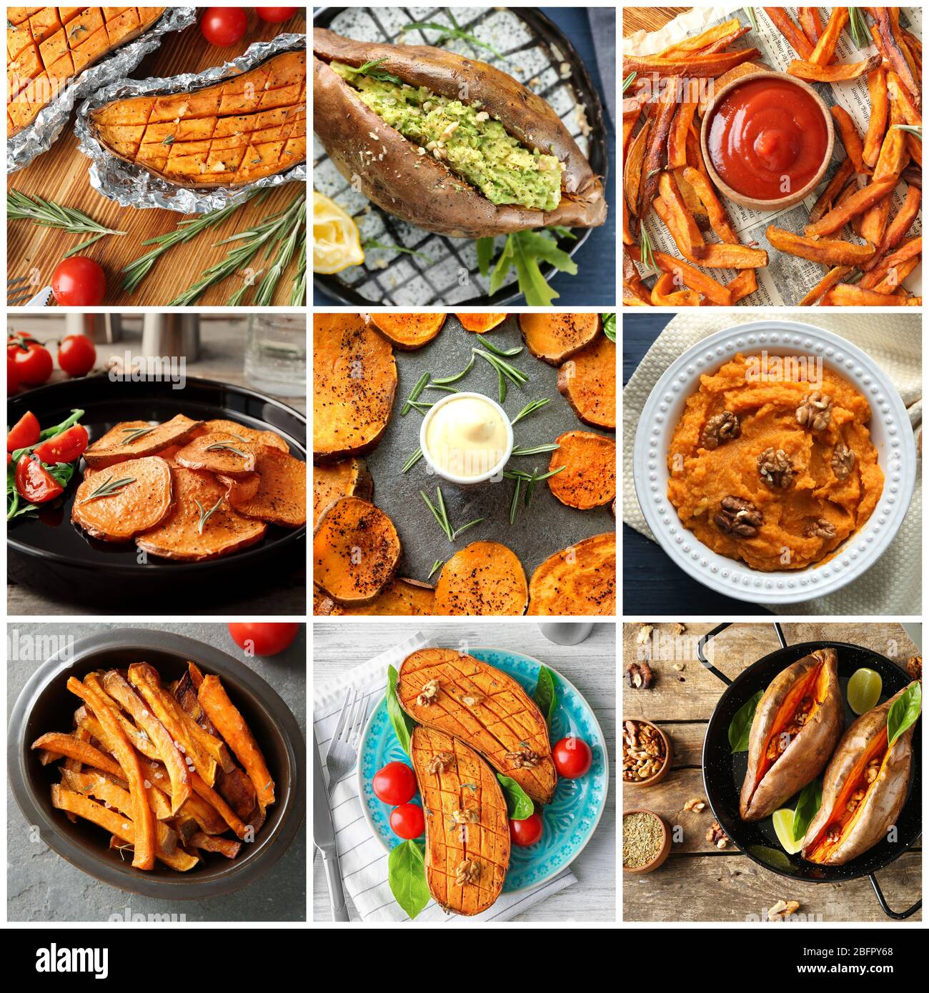 Collage with different potato dishes Stock Photo - Alamy
