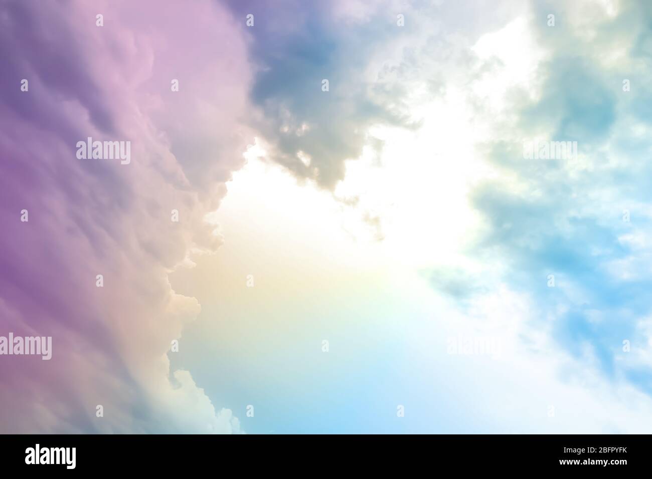 Colorful toned sky with clouds Stock Photo - Alamy