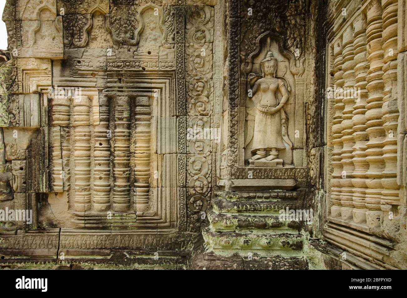 Apsara dancer stone sculpture from Hindu mythology, carved on Preah ...
