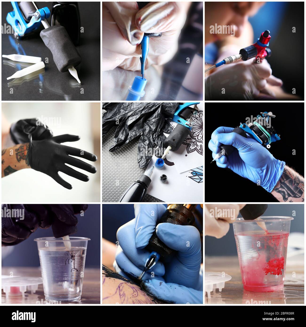 Collage for tattoo theme Stock Photo - Alamy