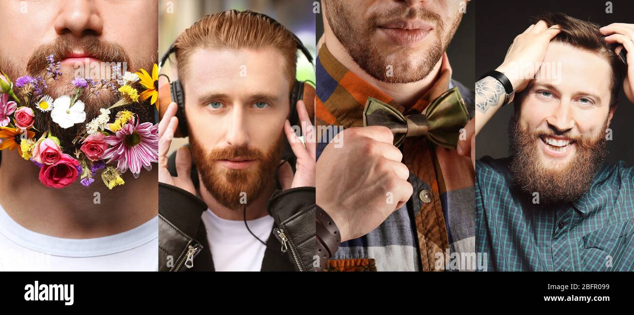 Collage with stylish young men Stock Photo - Alamy