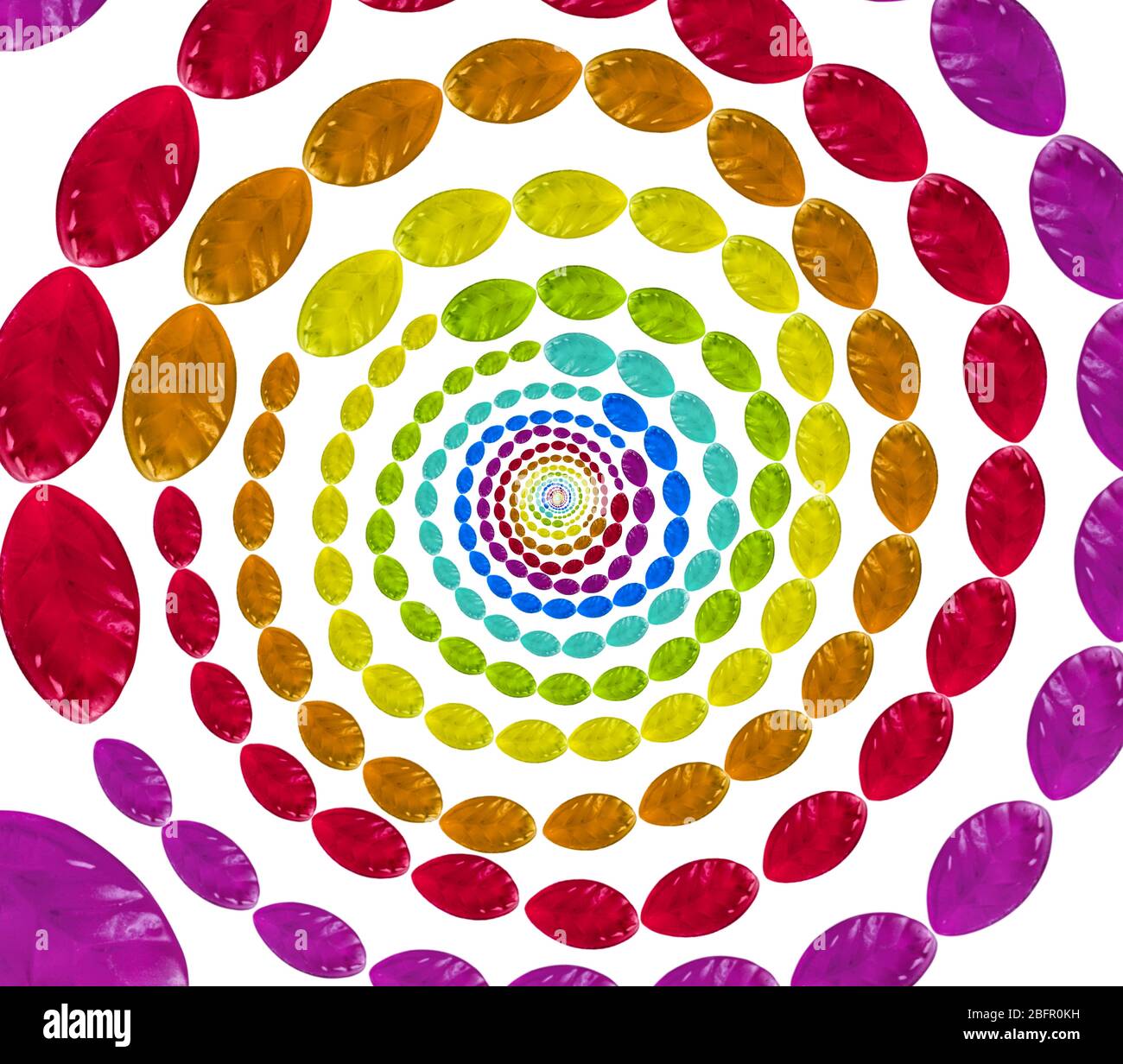 Colorful swirl of jelly candies on white background Stock Photo - Alamy